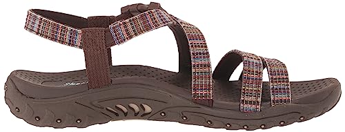 Skechers Women's Reggae-Bold Ambition Sport Sandal, Chocolate Multi, 7.5