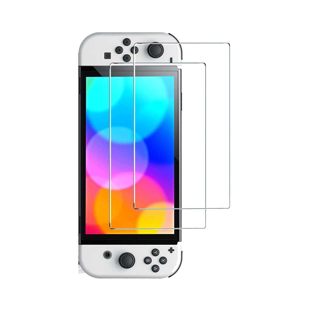 UPONEW for Nintendo Switch OLED 2021 Tempered Glass Screen Protector - [2 Pack] Tempered Glass Screen Protector Frontier Protective Protector Clear Cover for Nintendo Switch OLED 2021
