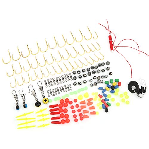 Yeuipea Fishing Tool Set Box,Fish Lure Beads Bait Jig Hook Swivels Tackles Set with Box for Sea Fishing