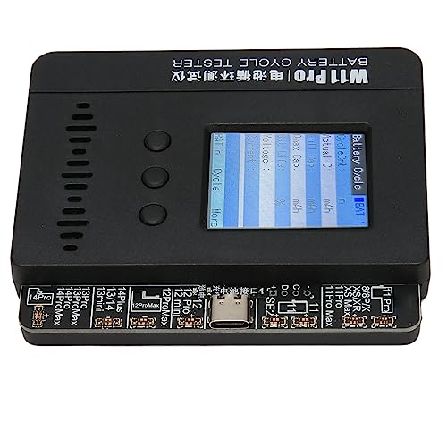 Small Battery Tester, Low Power Plug and Play Supports Dual Operation Mode Battery Cycle Tester 1.8 Inch TFT Screen Professional for Phone Batteries (US Plug)