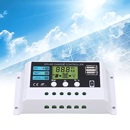 Solar Controller, 12V 24V Self Adaption Overload Protection Solar Regulator Industrial Chip for Industrial (20A)