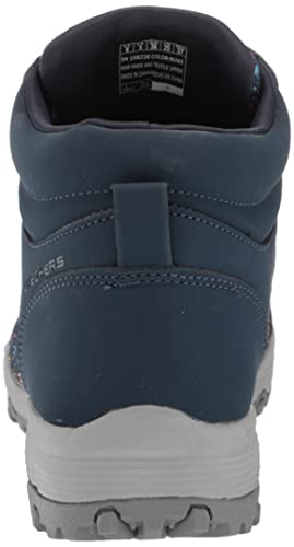 Skechers Women's Lace up Boot Hiking, Navy Multi, 8