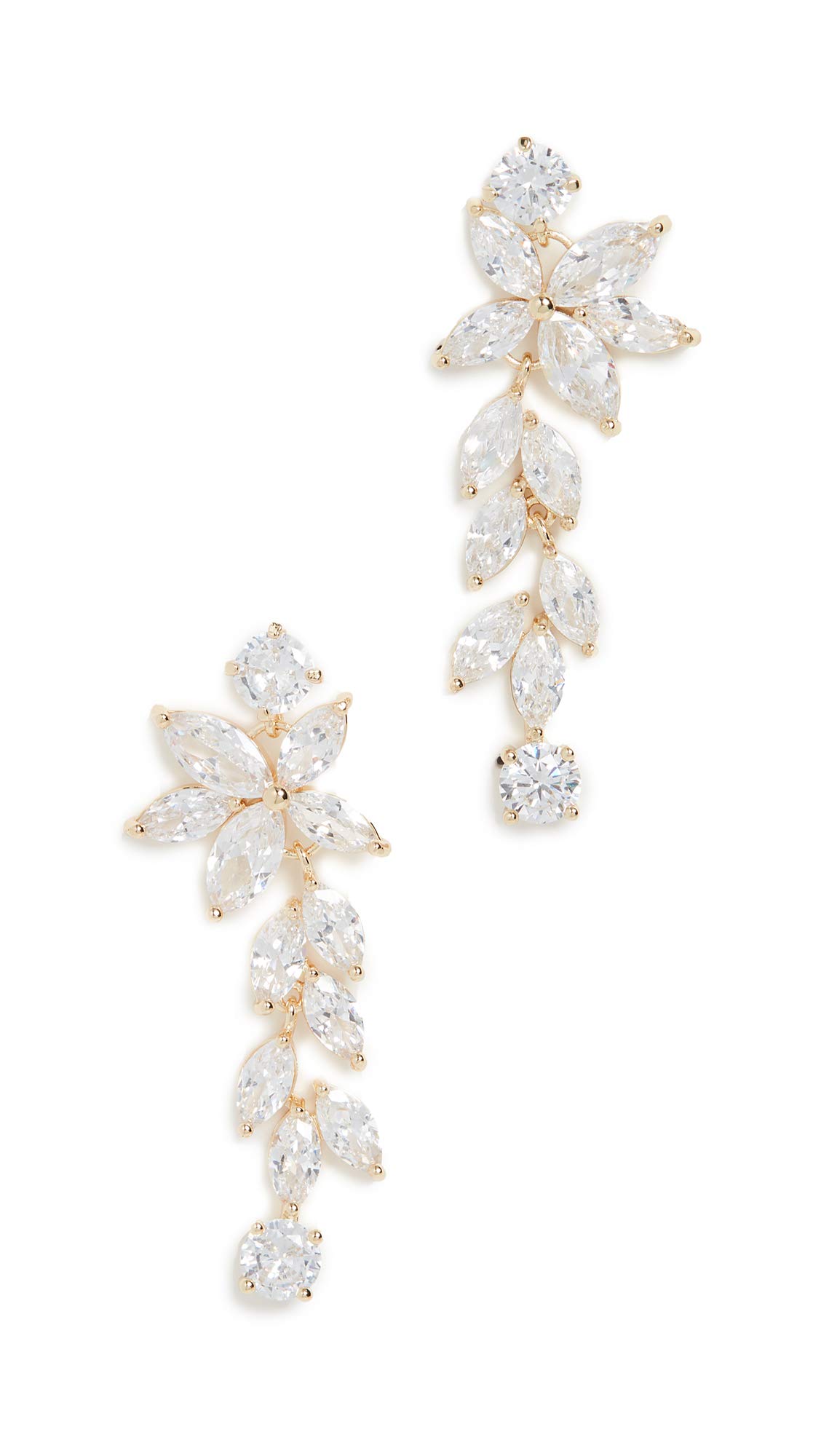 SHASHI Women's Irresistible Earrings, Crystal, Clear, Gold, One Size