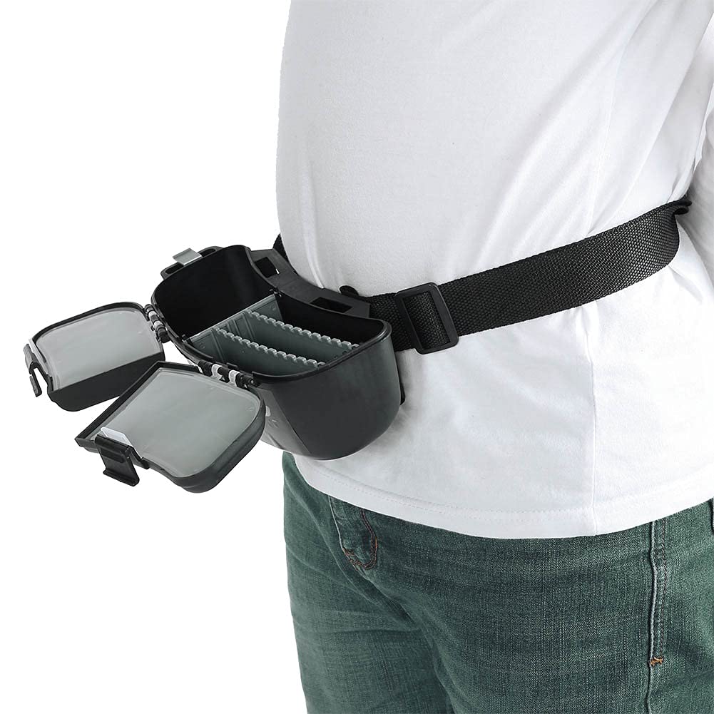 Yeuipea Fishing Lures Box, Portable Fishing Lures Box Waist Pack Adjustable Belt Fishing Tackle Storage Kit