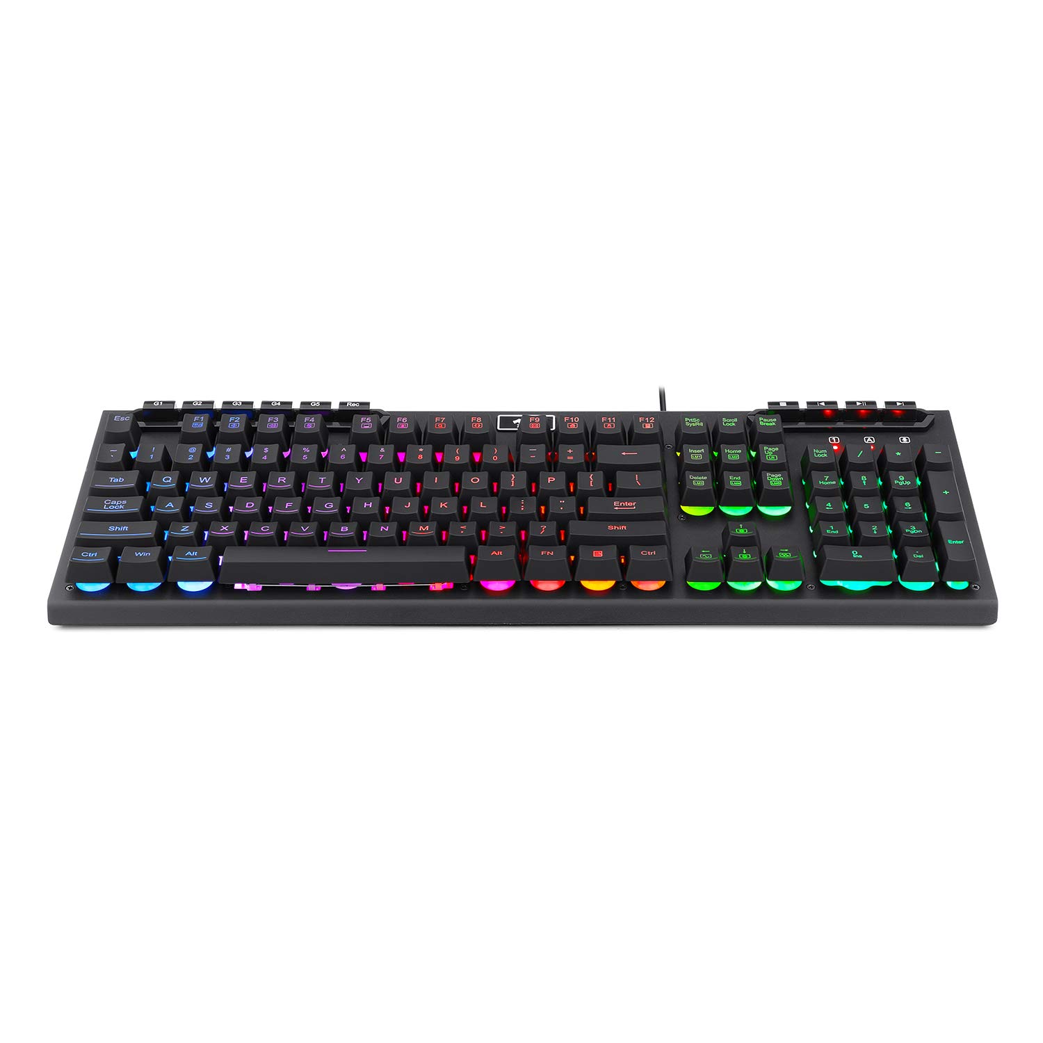 Redragon K511 PRO RGB Gaming Keyboard Wired LED Backlit Programmable Macro Keyboard 104 Keys Quiet Silent Membrane Keyboard for Windows PC Gamer Computer