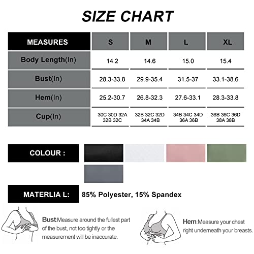 WANOSS High Impact Sports Bras for Women Comfortable Longline Wireless Bras Padded Tank top Workout Gym Yoga(Black M)