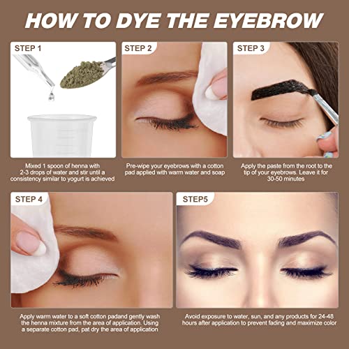 Simpout Natural Eyebrow Henna Kit for Professional Spot Coloring at Home & Salon (E02 Dark Brown)