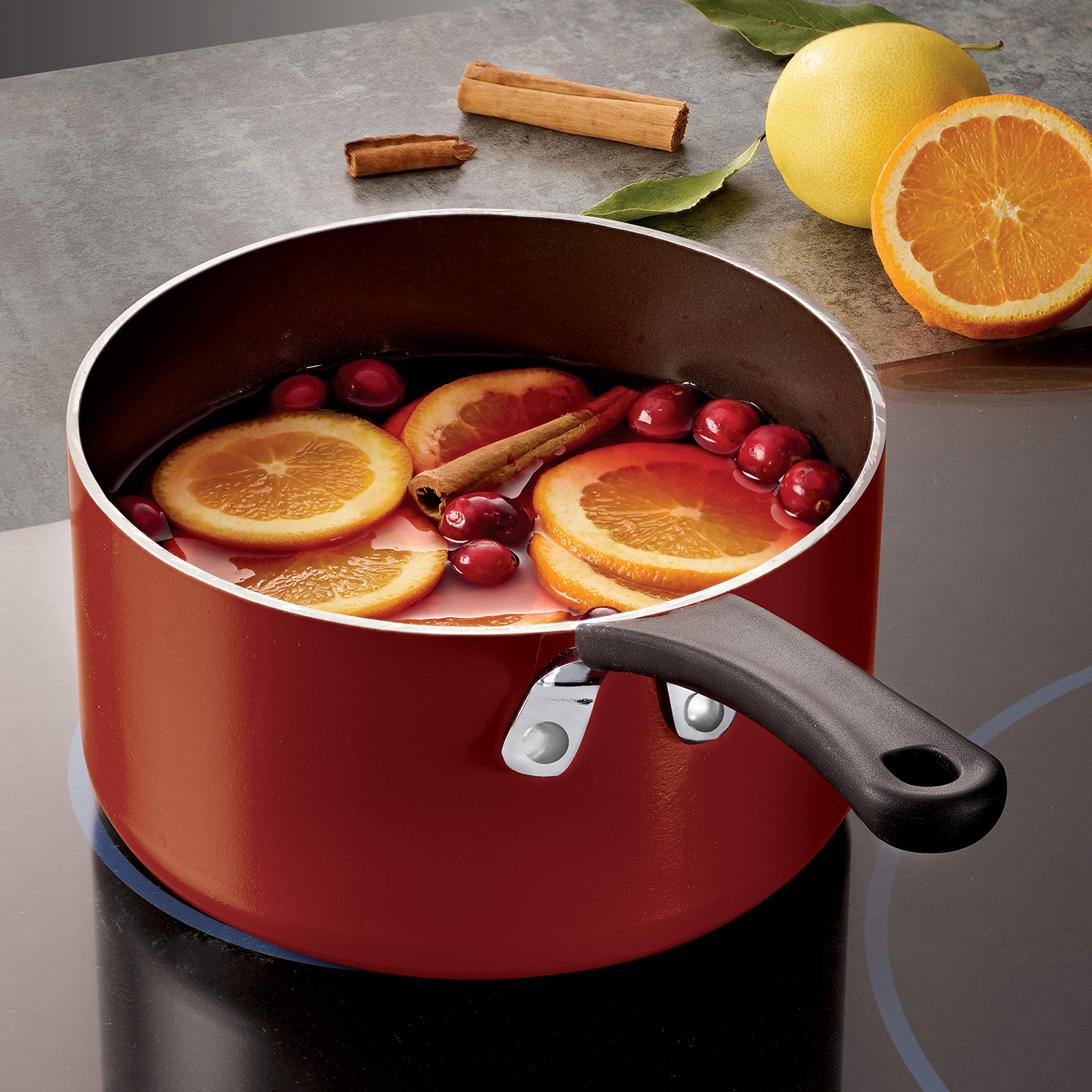 Tramontina Stackable Sauce Pan Set Aluminum 6 Pc (Metallic Red)