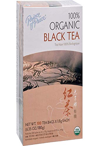 Prince of Peace Organic Black Tea, 2 Pack - 100 Tea Bags Each β 100% Organic Black Tea β Unsweetened Black Tea β Lower Caffeine Alternative to Coffee β Herbal Health Benefits