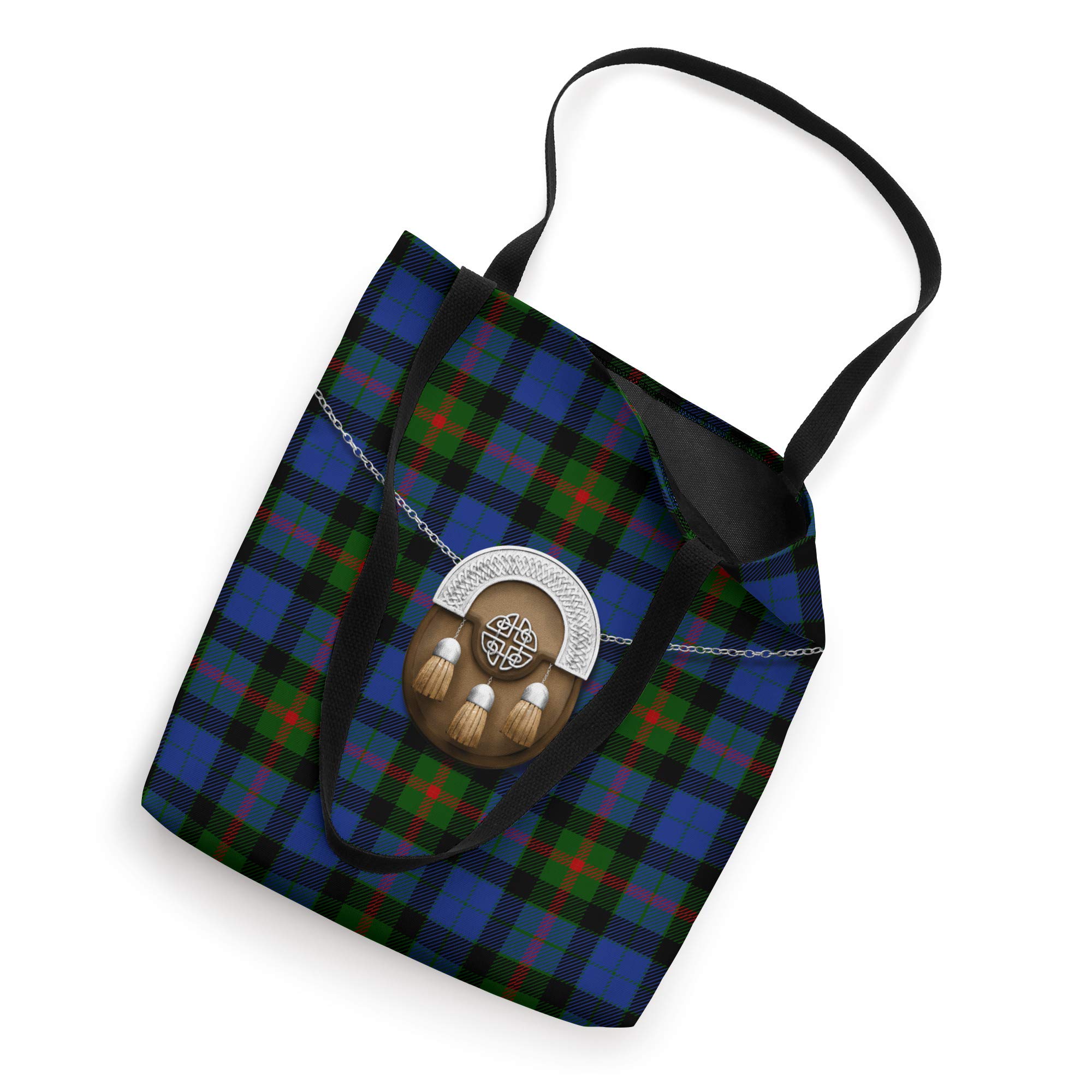 Scottish Clan Gunn Tartan Plaid With Sporran Tote Bag