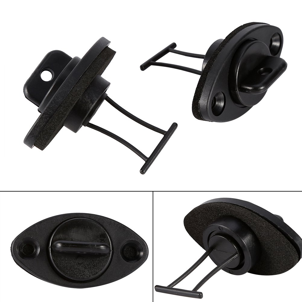 SolUptanisu 2 Pcs Universal Kayak Drain Plug Kit,Canoe Boat Course Thread Drain Plug Fishing Replacement Accessories with 4 Screws Black
