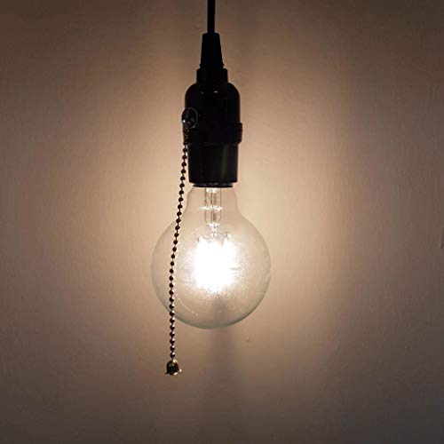 Solar Shed Light EDDIE for Garden Patio/Garage/Storage Room/Ceiling Light, 26ft (8m) Cable, Pull Chain On/Off, Warm White LED, Day Night Use