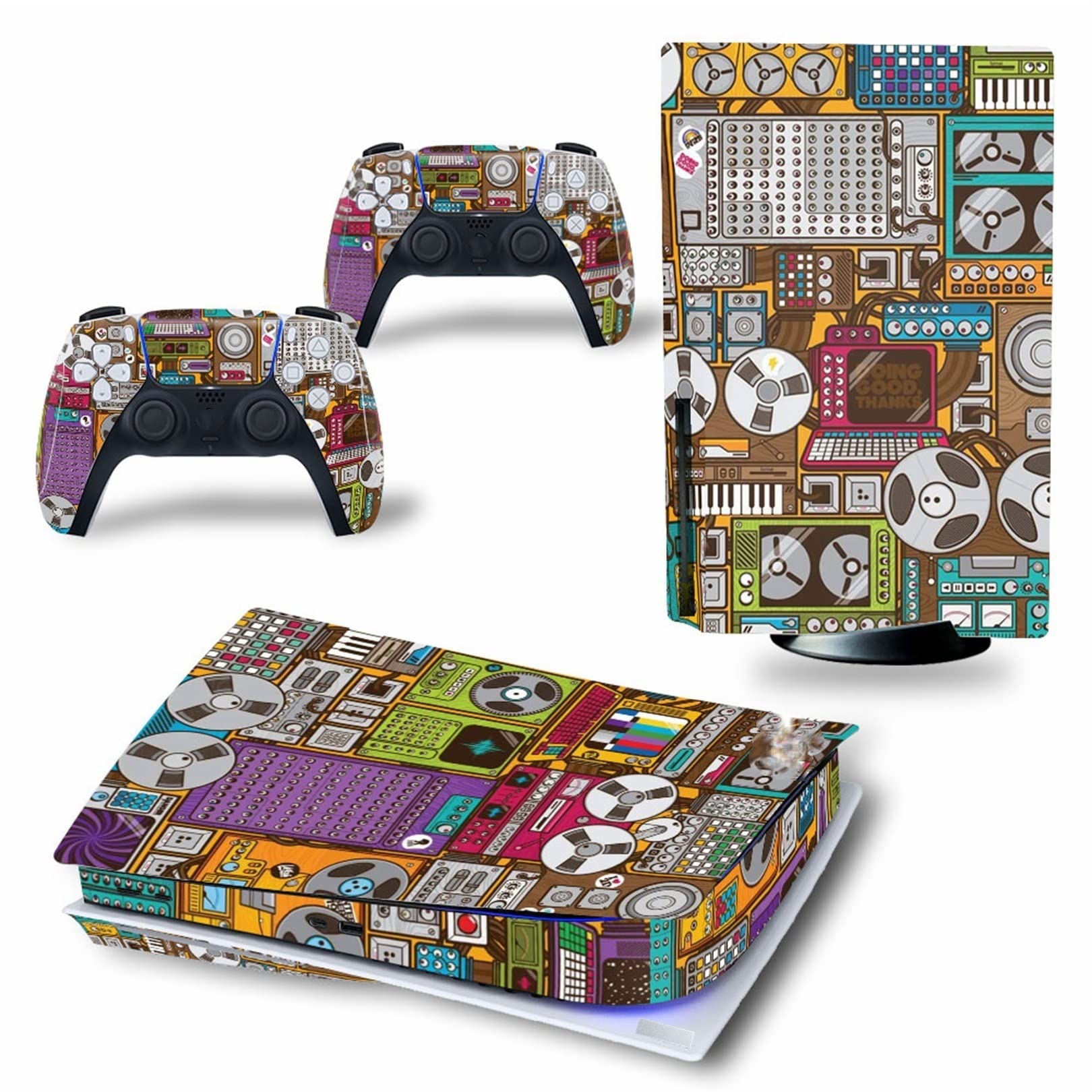 WREXIL LEEWEE for PS5 Skin Disc Edition & Digital Edition Console and Controller Vinyl Cover Skins Wraps Scratch Resistant, Compatible 98916 No Foaming (Size : Disc Version)