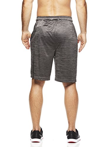 Reebok Men's Drawstring Shorts - Athletic Running & Workout Short w/Pockets - Cruz Short Charcoal Heather, Large