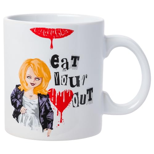 Silver Buffalo Chucky Eat Your Heart Out Scary Ceramic Mug, 20 Ounces