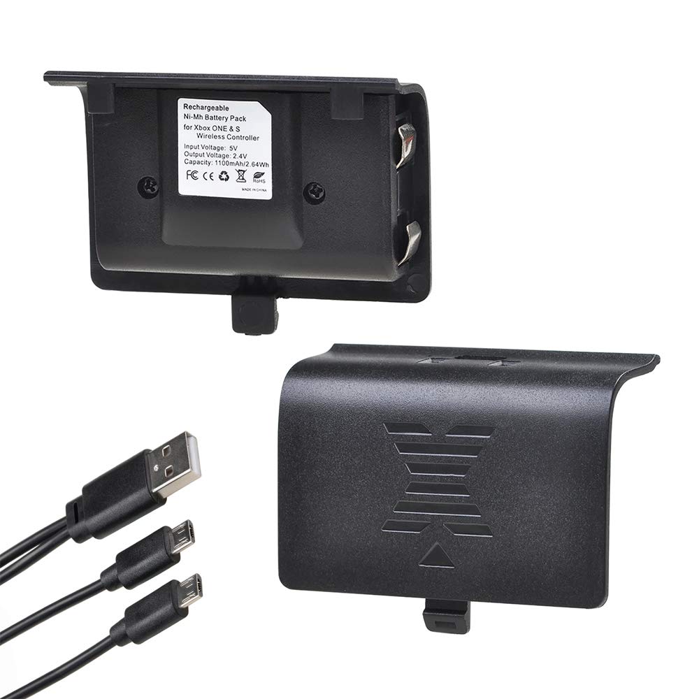 PowerTrust Rechargeable Battery Compatible with Xbox One Controller Battery with 2 in 1 Micro USB Cable and Charge Kit for Xbox One/One S/One X/Elite Wireless Controller