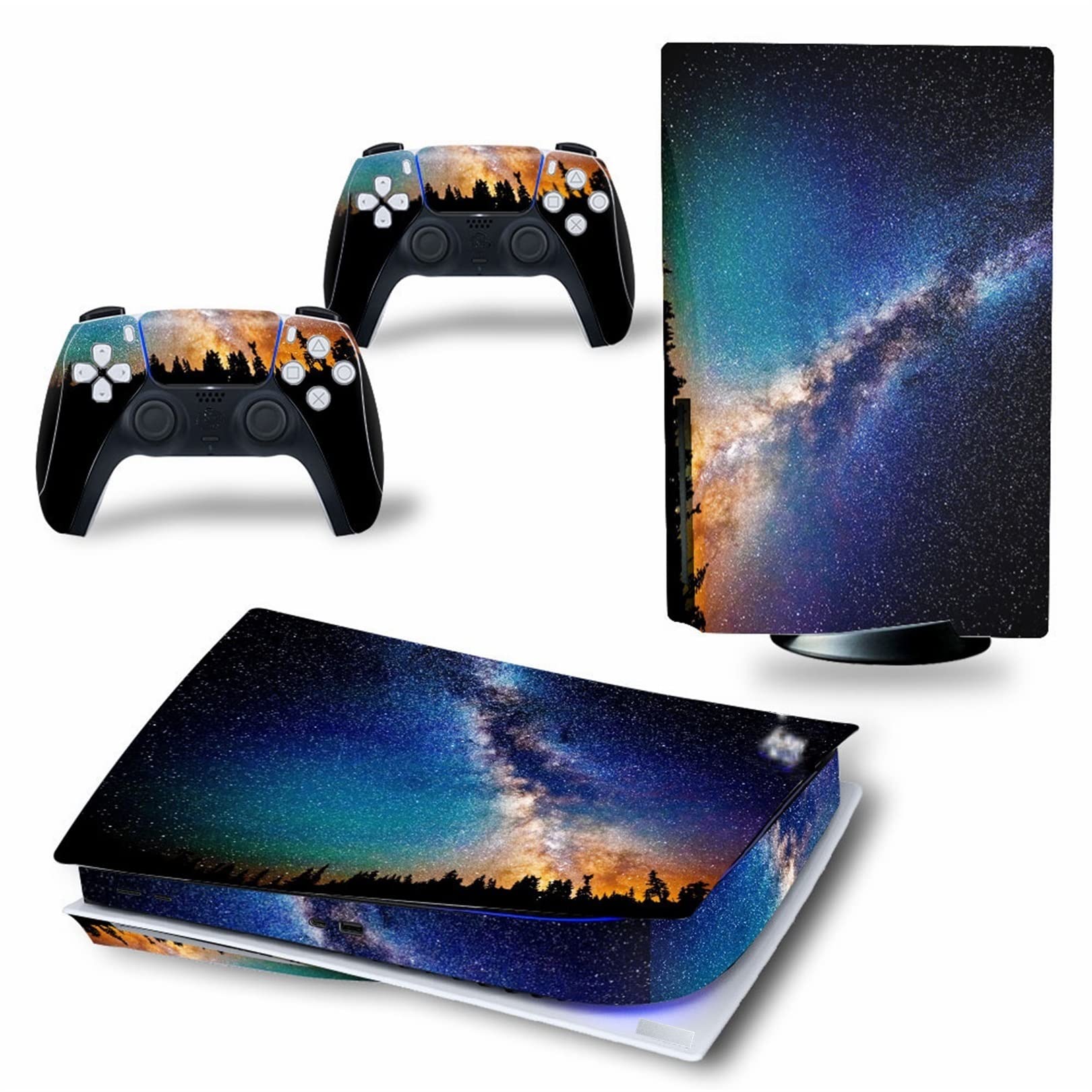 WREXIL LEEWEE for PS5 Skin Disc Edition & Digital Edition Console and Controller Vinyl Cover Skins Wraps Scratch Resistant, Compatible 64269 No Foaming (Size : Disc Version)