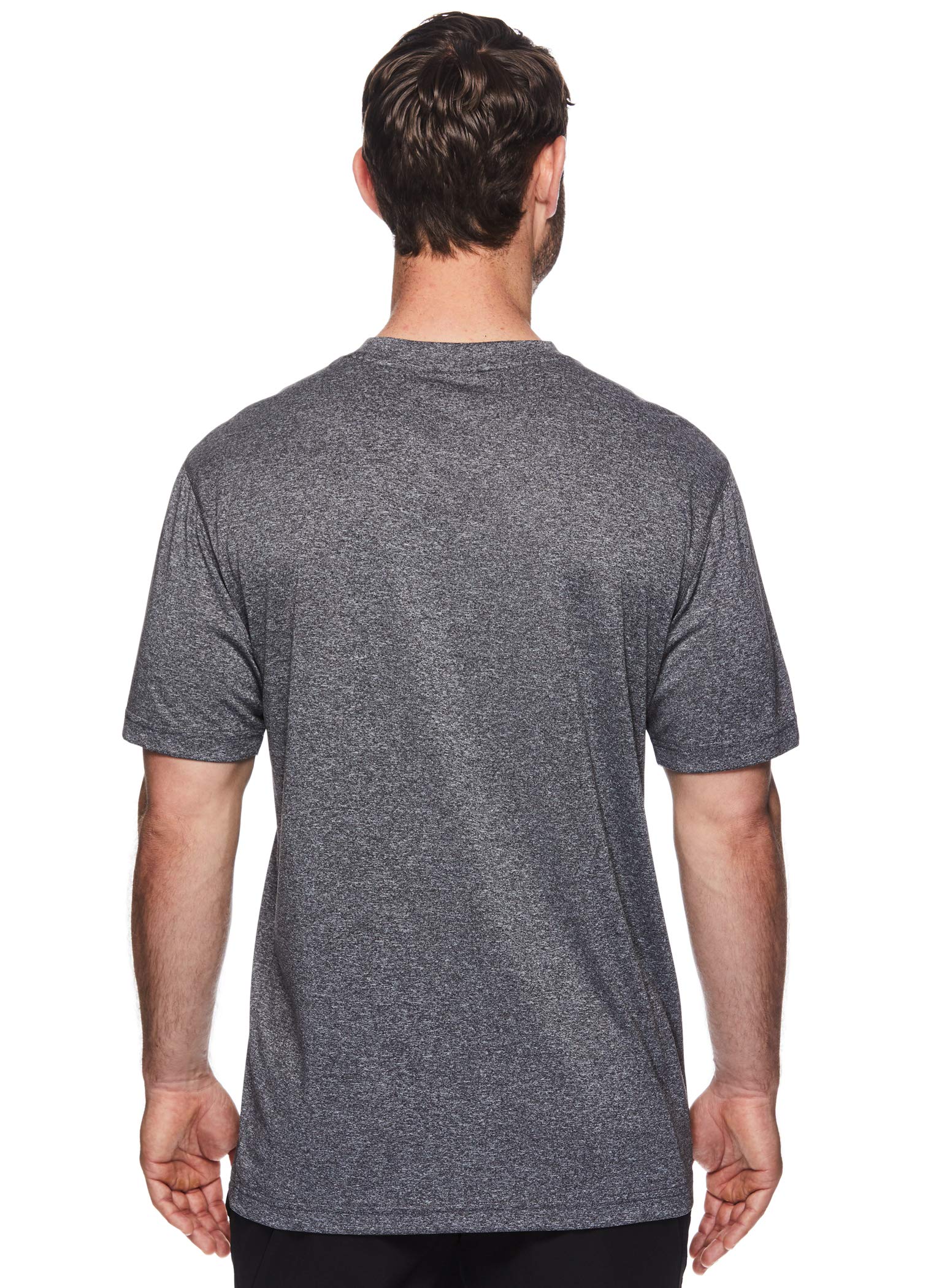 Reebok Men's Supersonic Crewneck Workout T-Shirt Designed with Performance Material - Dominator Charcoal Heather, Large