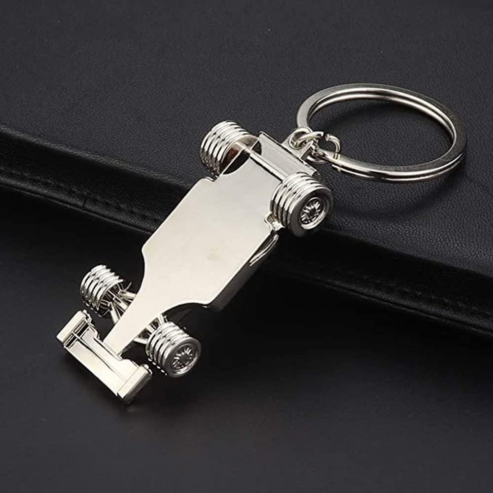 xiaojie F1 Formula 1 Racing Car Model Keychain Solid racing Keychain Gift, Metallic, 3.5 X 1 X 0.5 in