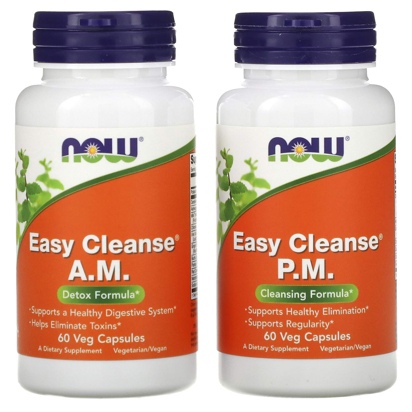 NOW Supplements, Easy Cleanse, AM/PM with unique blend of Specialized Herbs, Nutrients and Green Foods, 120 Veg Capsules