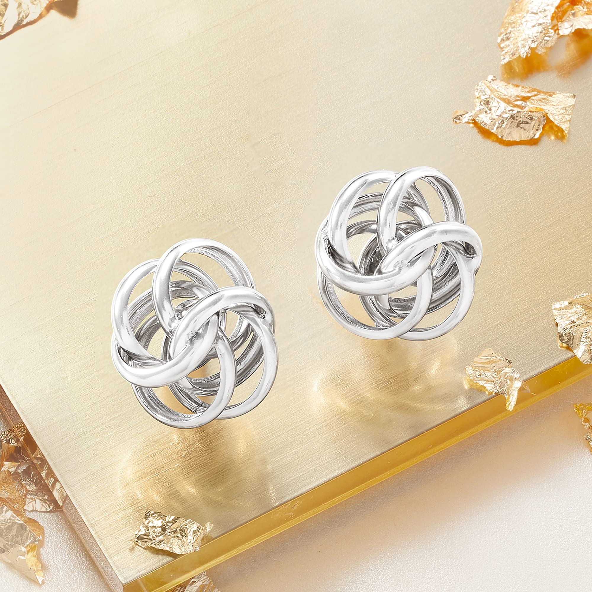 Ross-Simons Italian Sterling Silver Love Knot Earrings