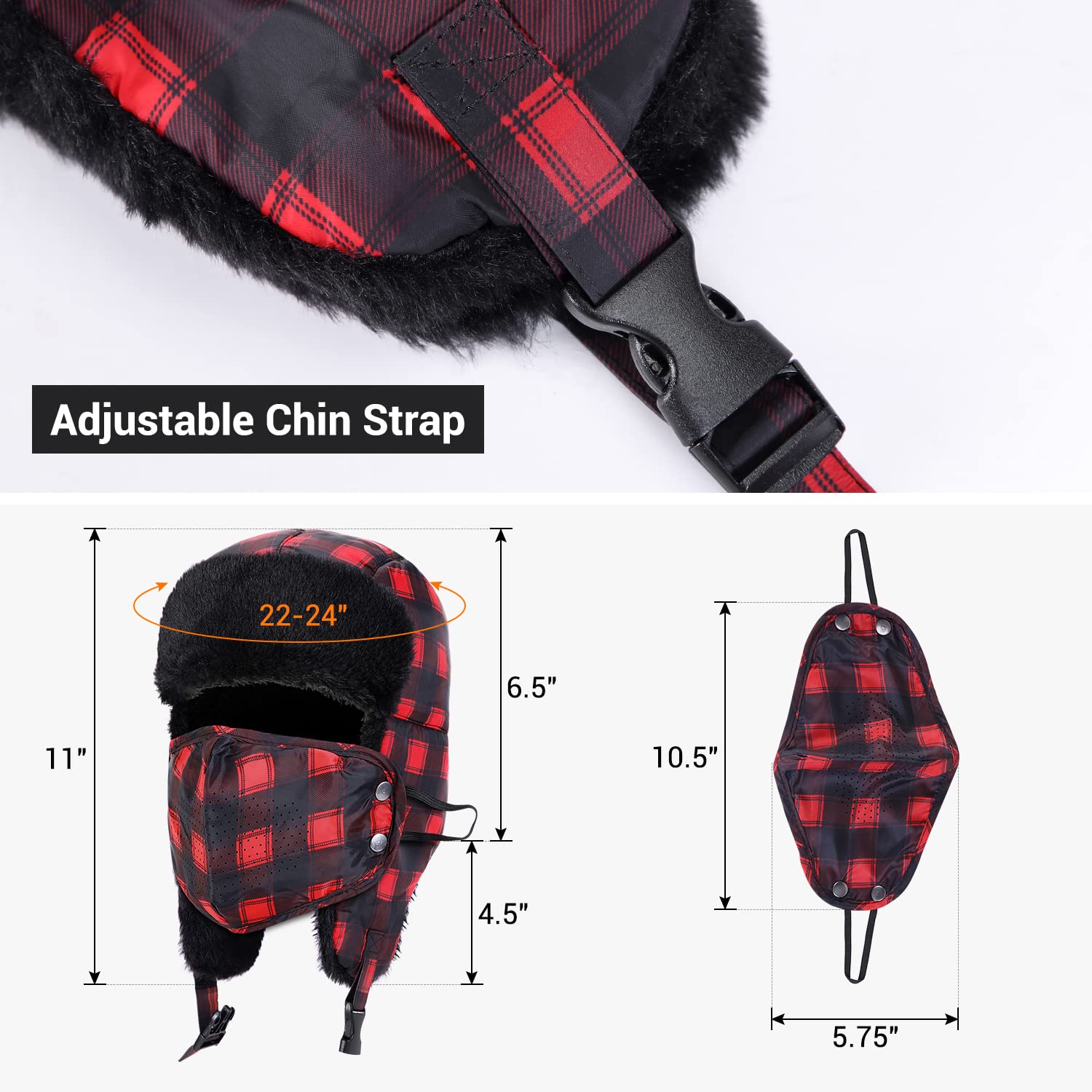 Sportneer Hat for Men Winter Hat with Ear Flaps for Mens Women