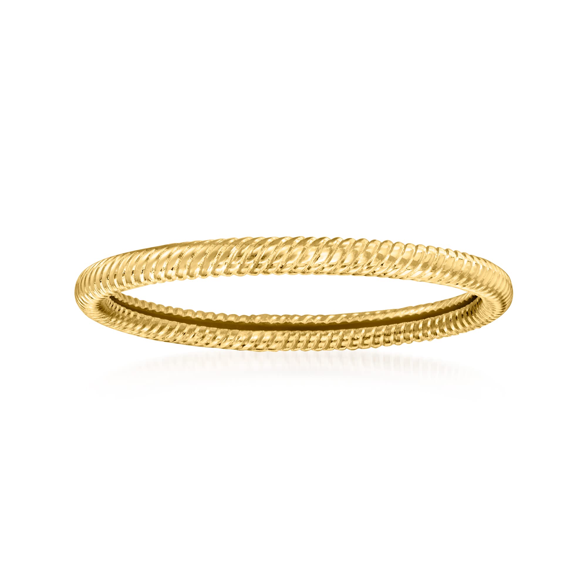 RS Pure by Ross-Simons 14kt Yellow Gold Roped Ring. Size 9