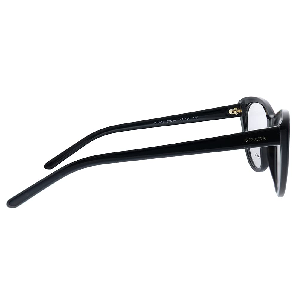 Prada Millennials PR 05XV 1AB1O1 Black Plastic Cat-Eye Eyeglasses 53mm