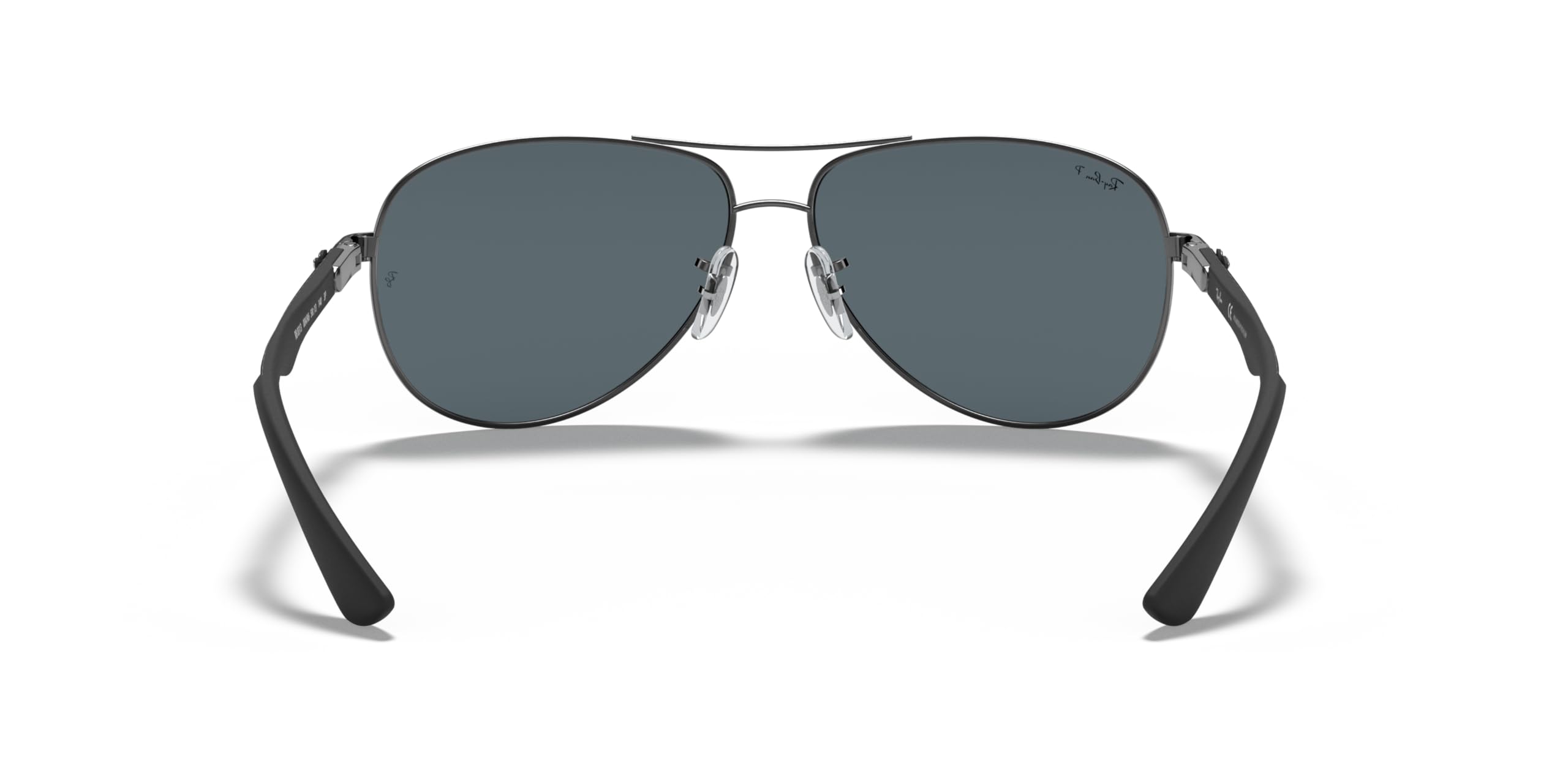 Ray-Ban Men's RB8313 Carbon Fiber Aviator Sunglasses, Gunmetal/Polarized Blue Mirrored Silver, 58 mm