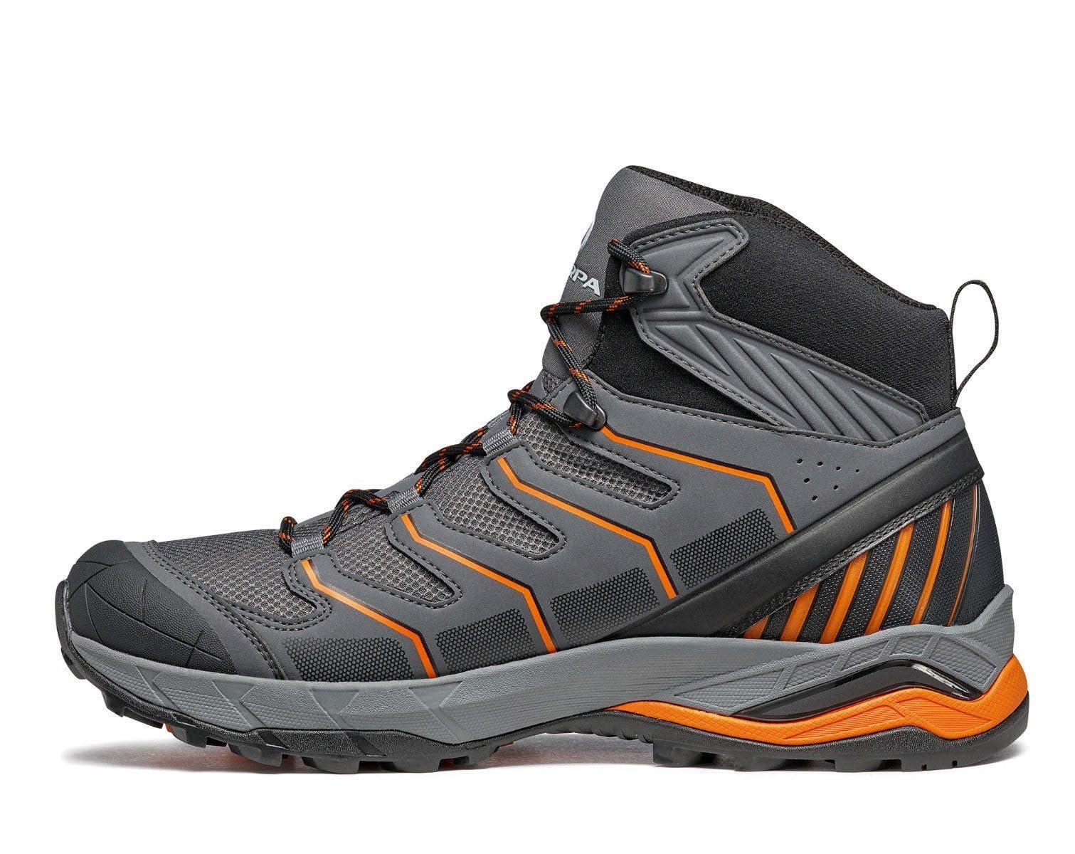 SCARPA Men's Maverick Mid GTX Waterproof Gore-Tex Lightweight Boots for Backpacking and Hiking - Iron Grey/Orange - 9.5-10