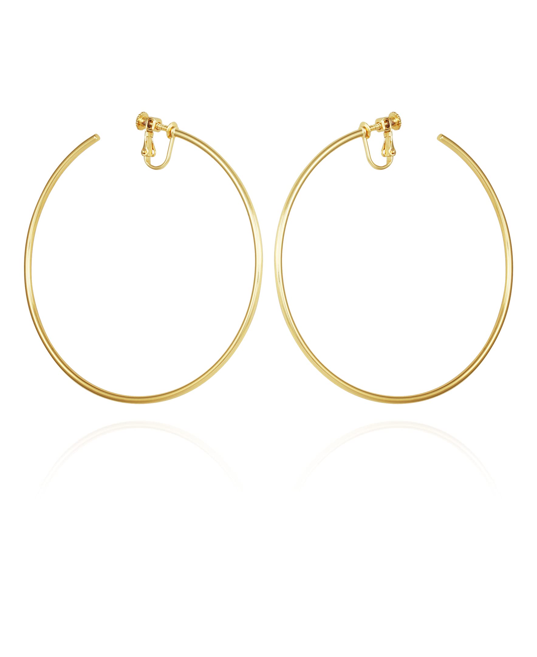 Vince Camuto Gold-Tone Extra Large Open Hoop Clip-On Earrings For Women