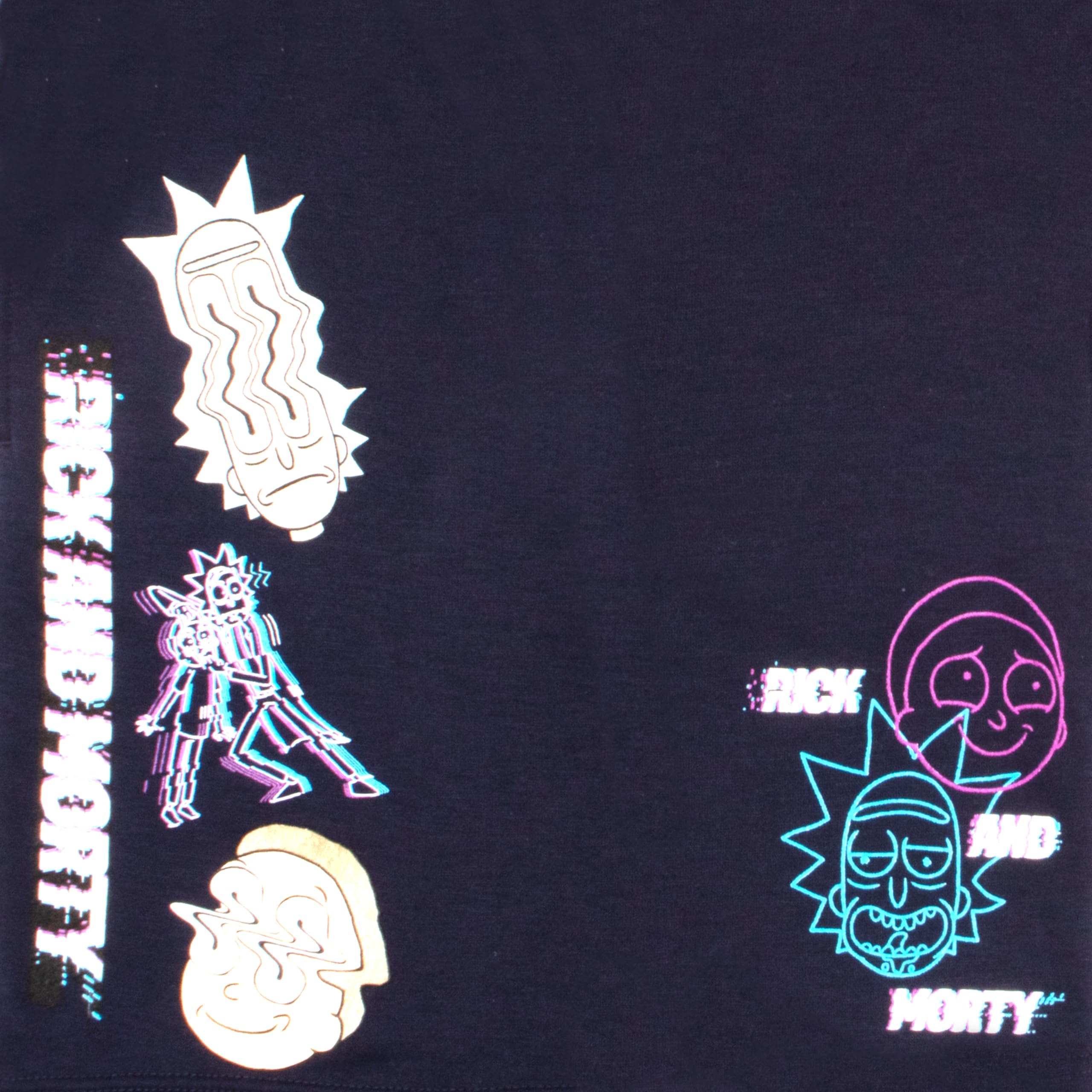 RICK AND MORTY Shorts for Men, Men's Mesh Athletic Shorts (Cosmic Black, Large)
