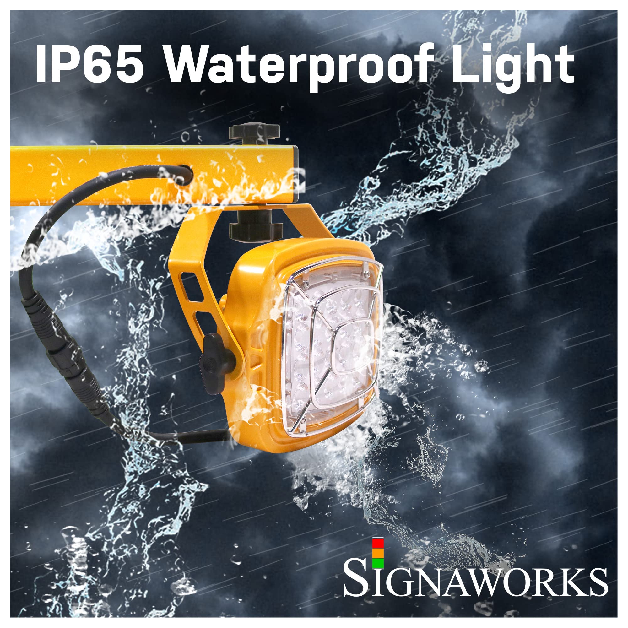 Signaworks LED Dock Bay Swivel Arm Light (50W, 5500LM), Brighten Trailers & Shipping Trailers, Industrial Aluminum Housing, 5ft Power Cord