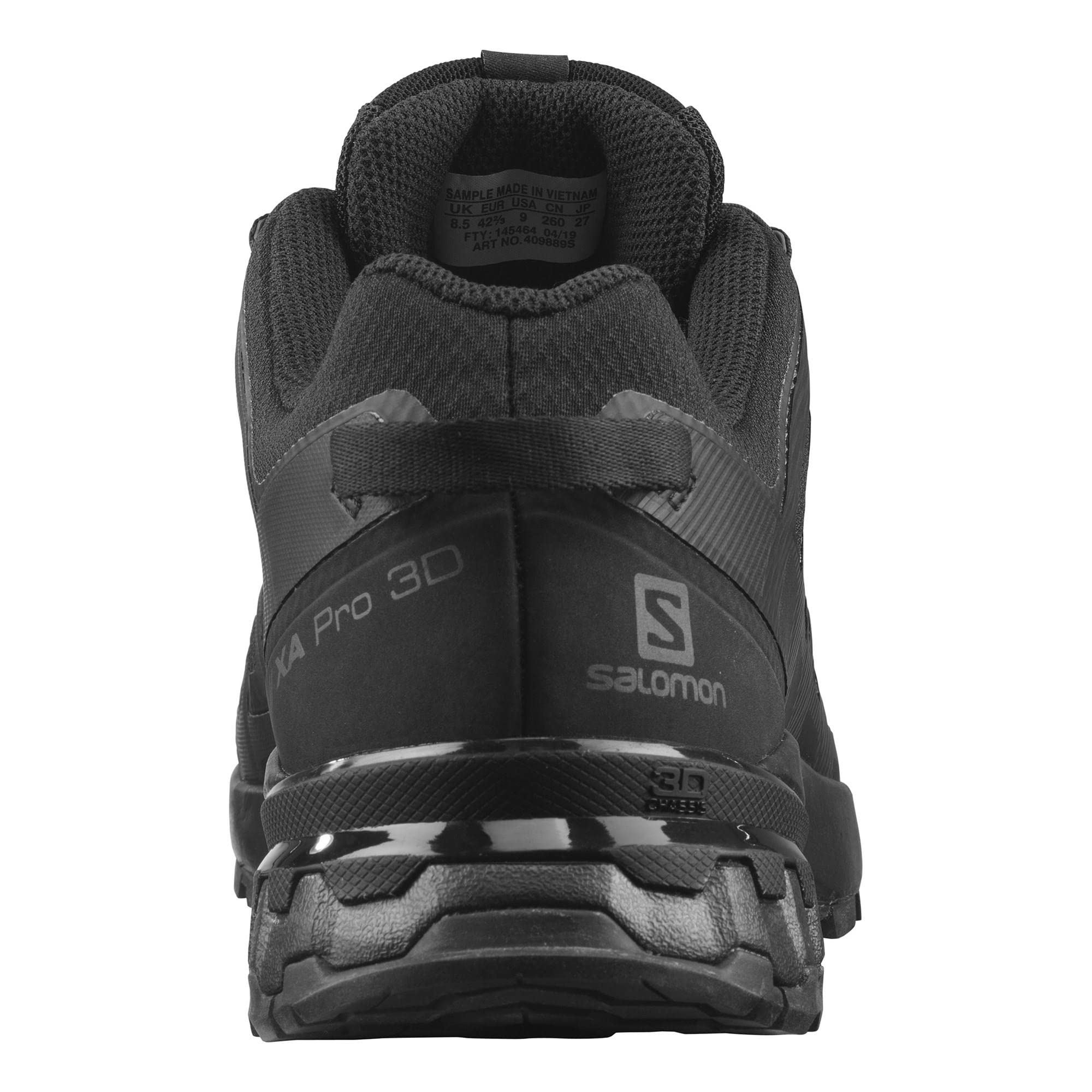 Salomon XA PRO 3D v8 Gore-TEX Trail Running Shoes for Men, Black/Black/Black, 9.5