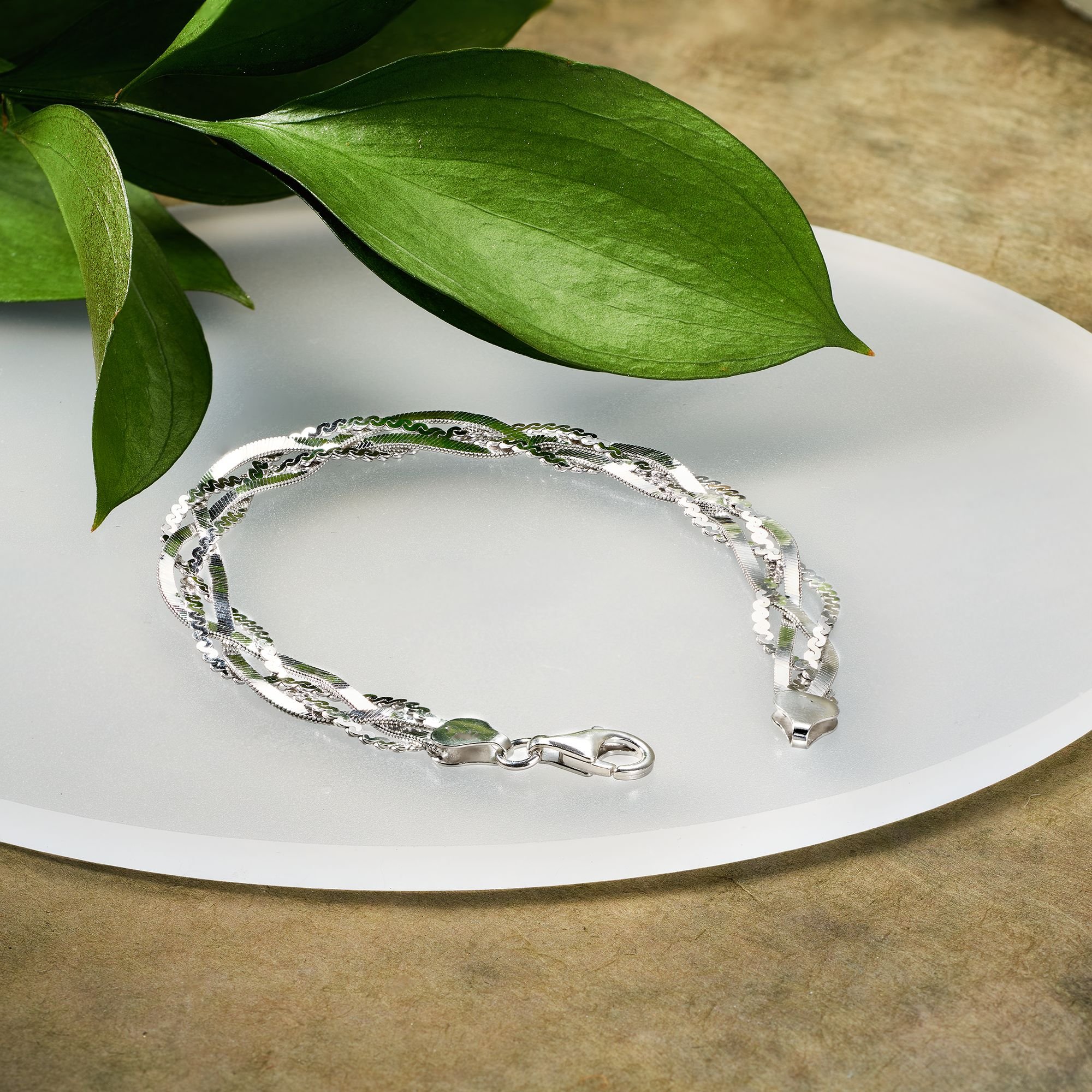 Ross-Simons Italian Sterling Silver Braided Bracelet. 8 inches