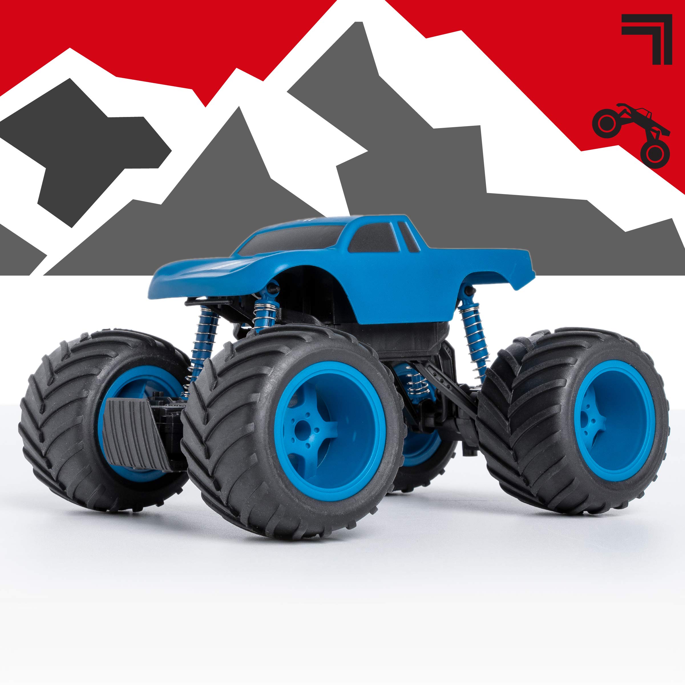 Sharper Image Remote Control Mini Monster Rockslide Truck, 1:24 Scale, 27 MHz, Blue