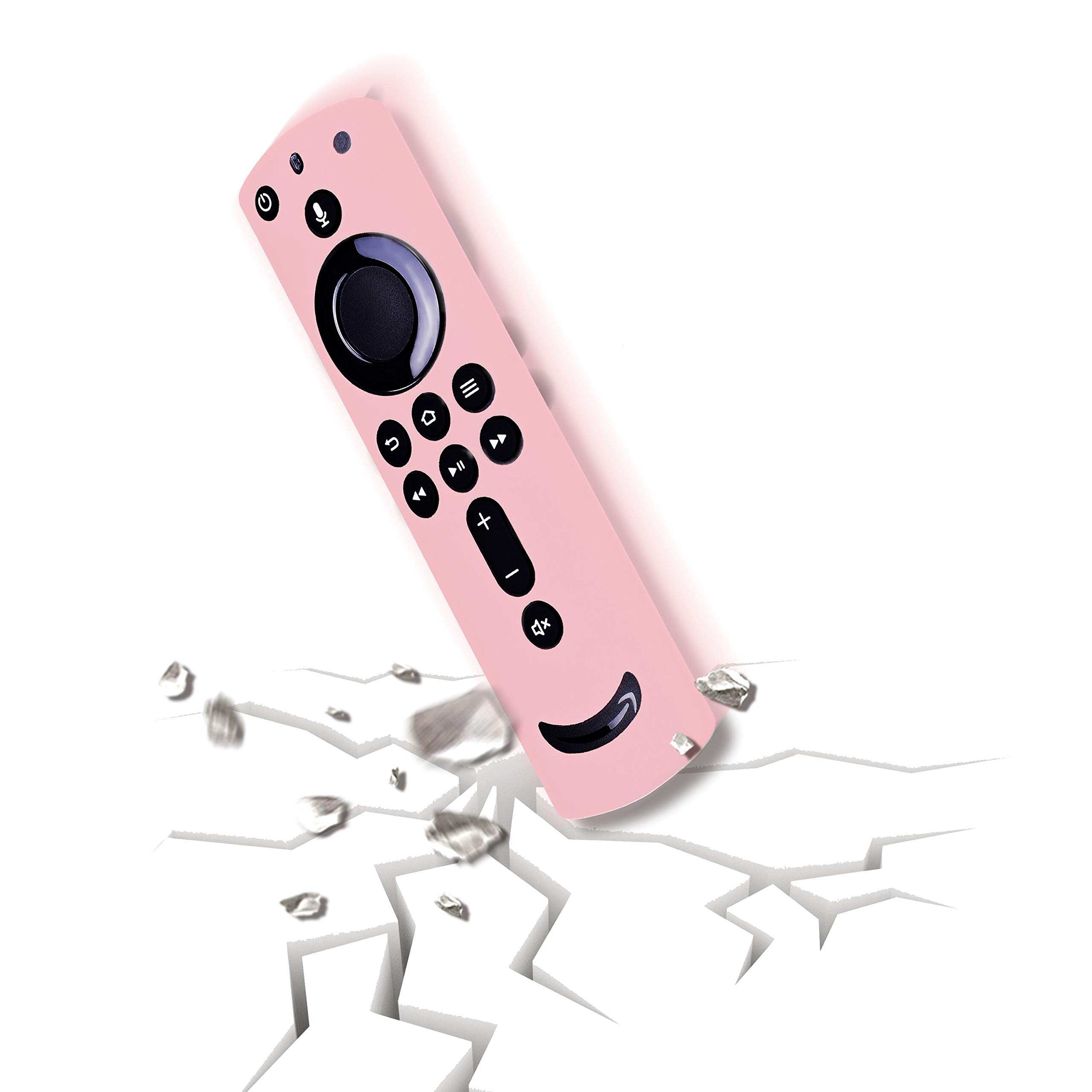 Remote Cover for Fire TV Stick 4K, Silicone Remote case for Fire TV Cube/Fire TV(3rd Gen) Compatible with All-New 2nd Gen Alexa Voice Remote Control, Lightweight Anti-Slip Shockproof (Pink)