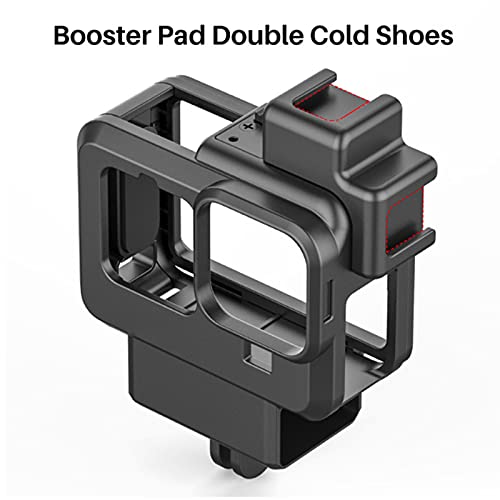 Velaurs 9‑4 Camera Cage Dual Cold Shoe, G9‑4 Action Camera Cage for GoPr 9 for Women Men