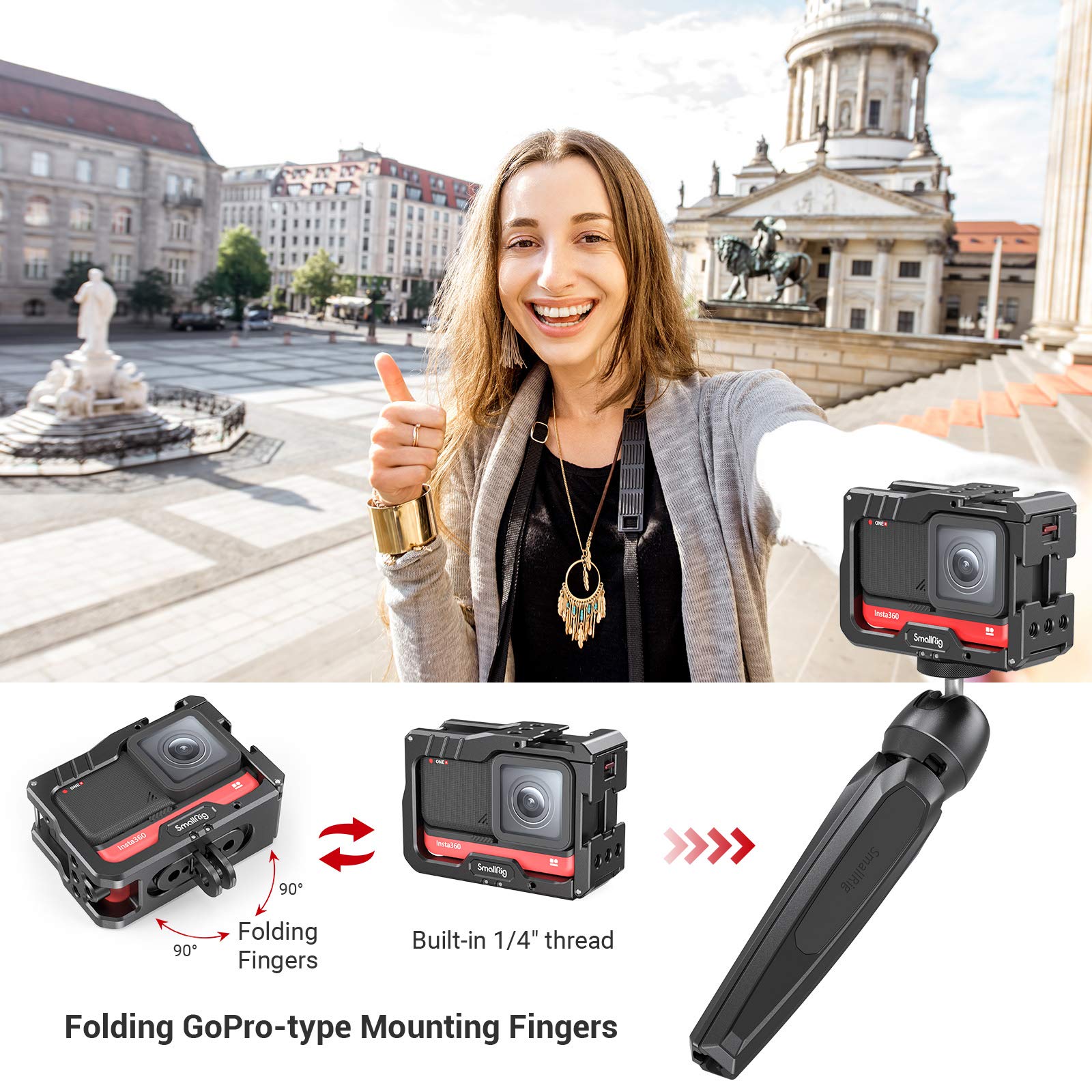 SMALLRIG Video Vlogging Camera Cage Compatible with Insta360 ONE R Camera - 2798