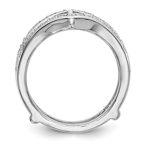 Solid 14K White Gold Engagement Wedding Ring Diamond Guard Size 5 (.47 cttw.)