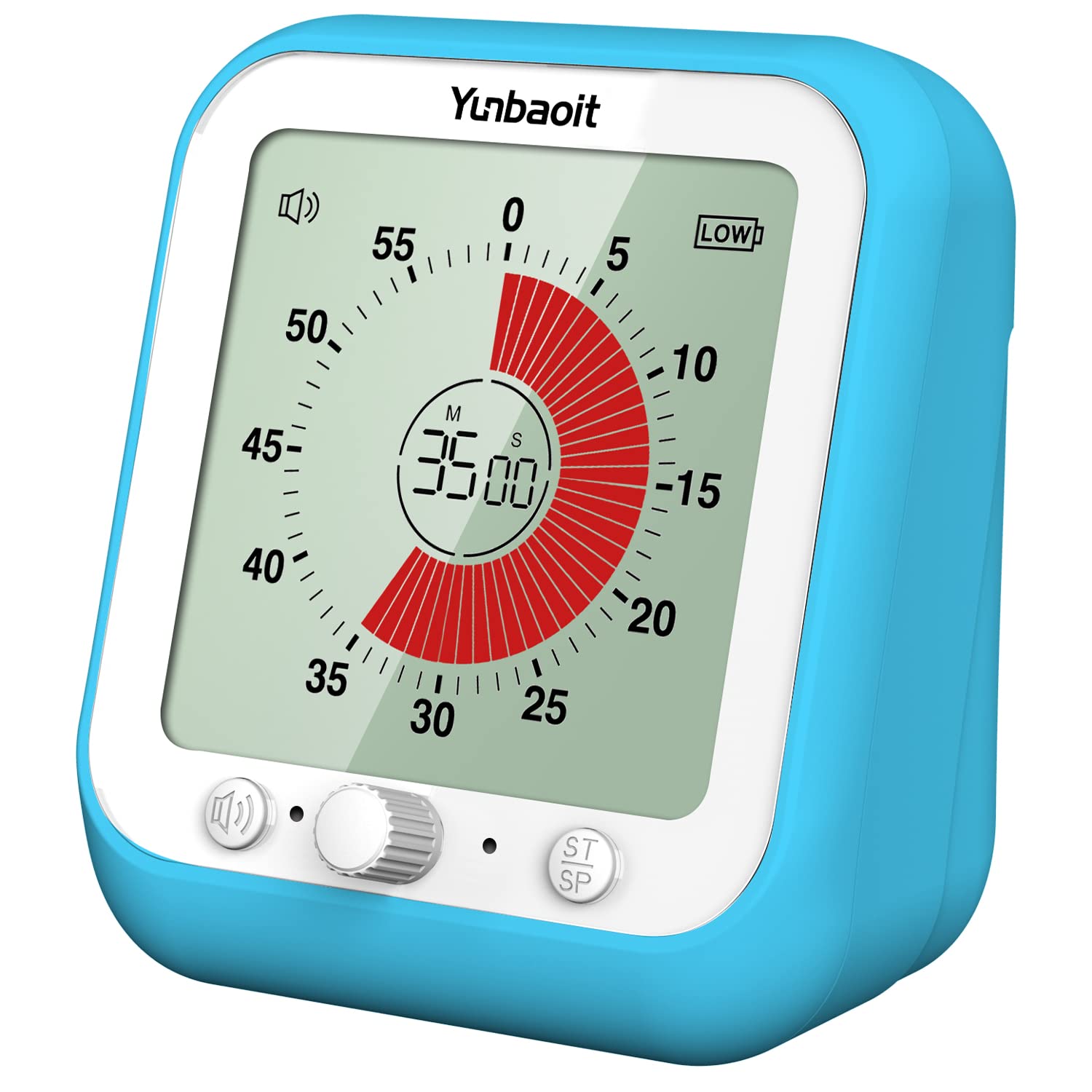 Yunbaoit VT09 Digital Visual Timer with 3.5-Inch Colored Screen, 60-Minute Silent Countdown Timer for Kids or Adults, Visual Time Management Tool for Study, Working, Teaching, or Cooking(Blue)