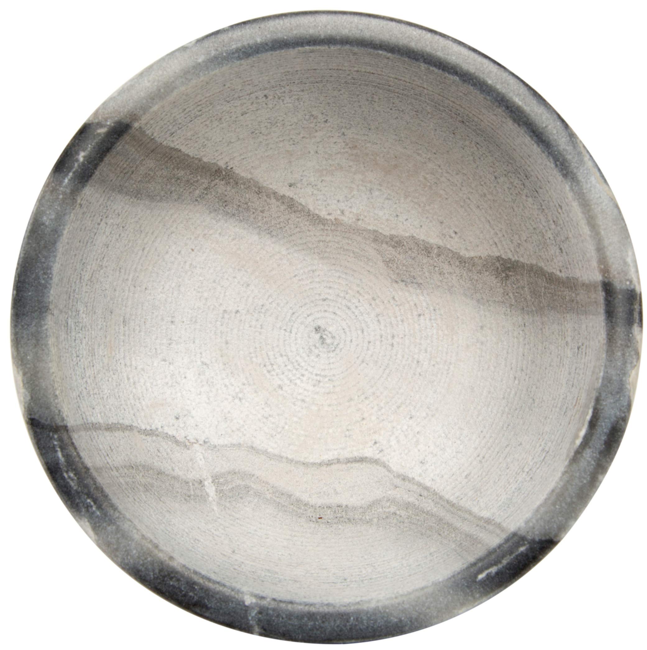 SHASH Marble Shaving Bowl, Grey - Lather Mug with Interior Grooves Builds a Rich, Foamy Froth - Retains Heat for a Close, Comfortable Shave - Compact, Sophisticated Design (Gray)