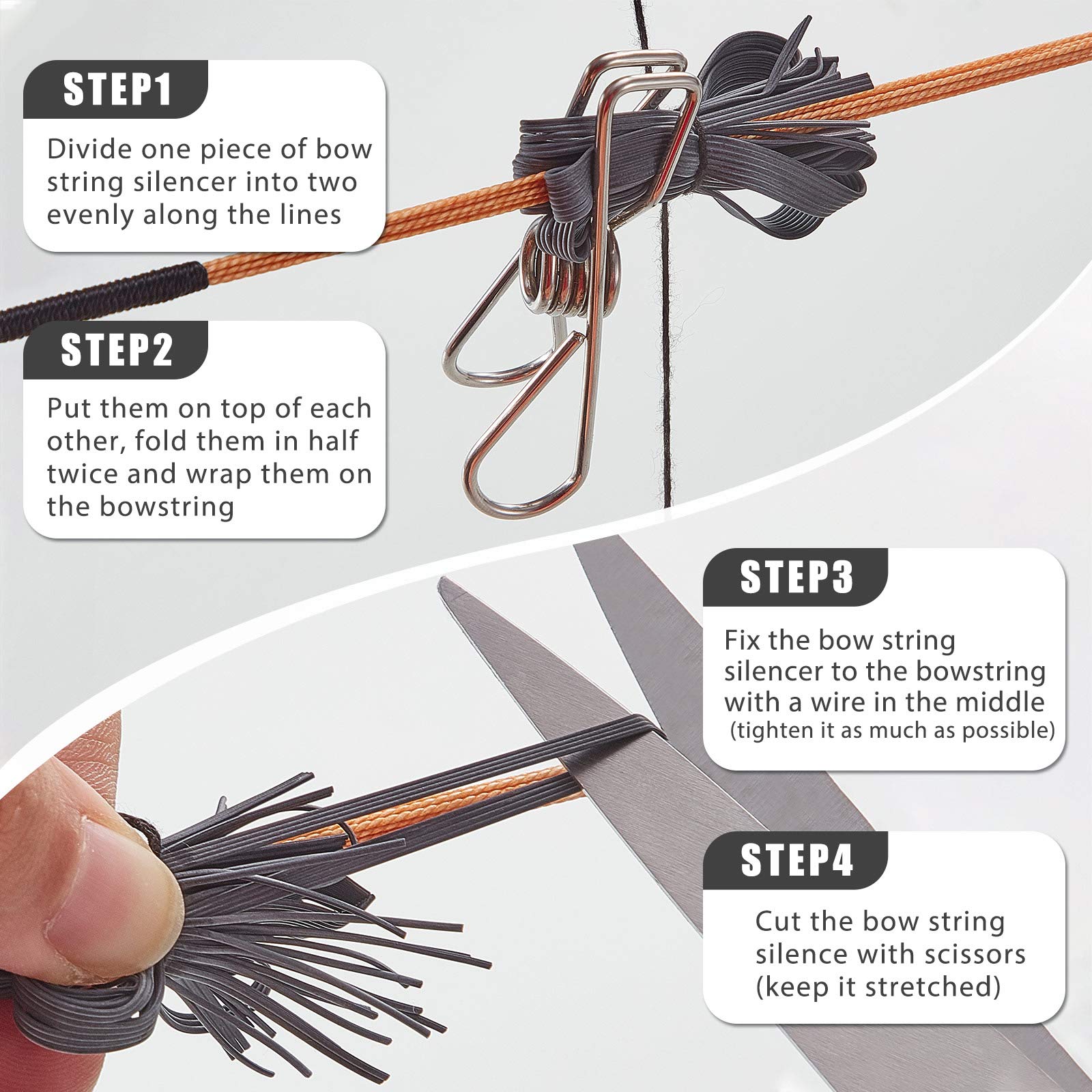 String Silencer Bow Noise Recurve Bow String Whiskers Silencers Noise Cancelling for Recurve Compound Bow (4)