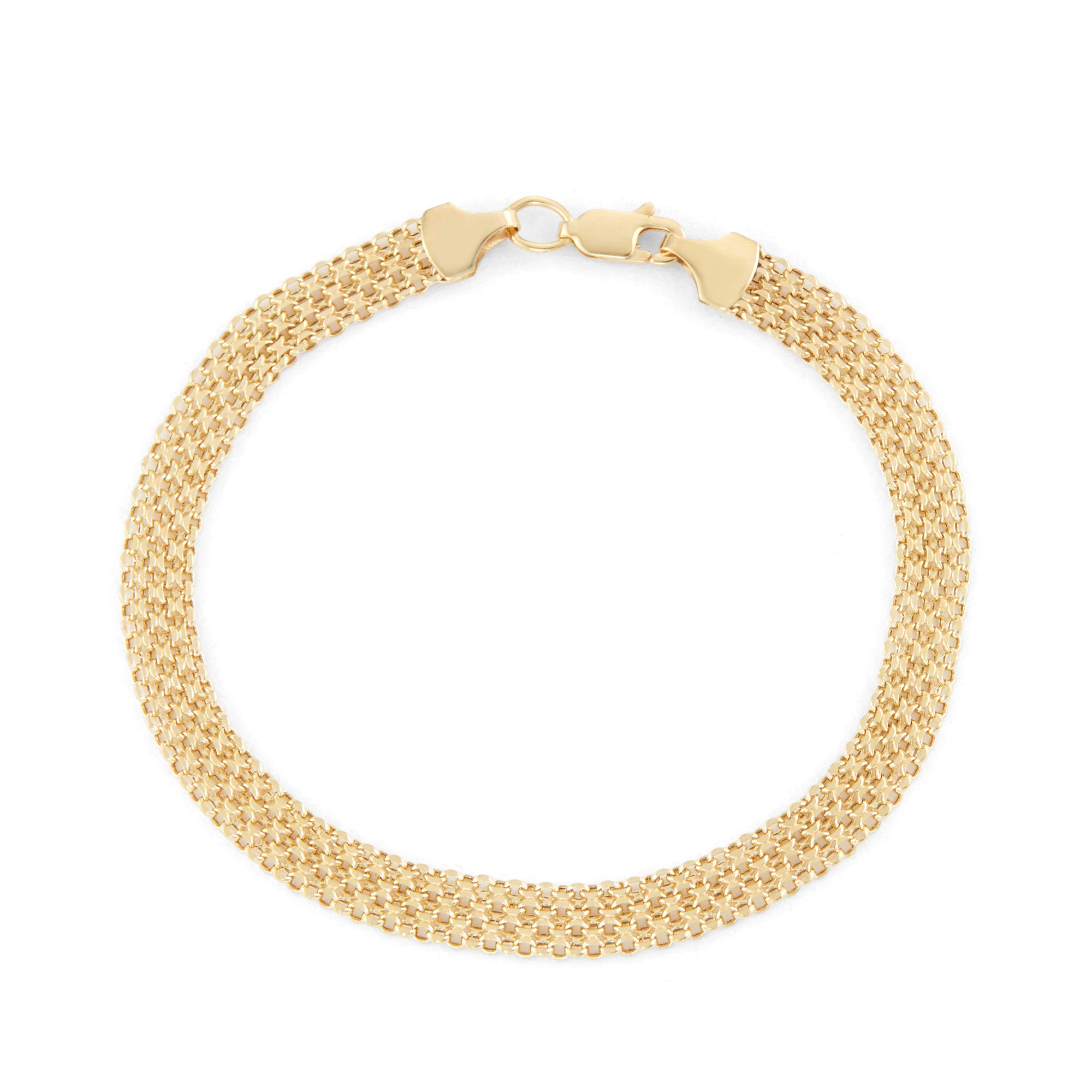 Tiara 10K Gold 5.8mm Italian Inspired Bismark Chain Bracelet