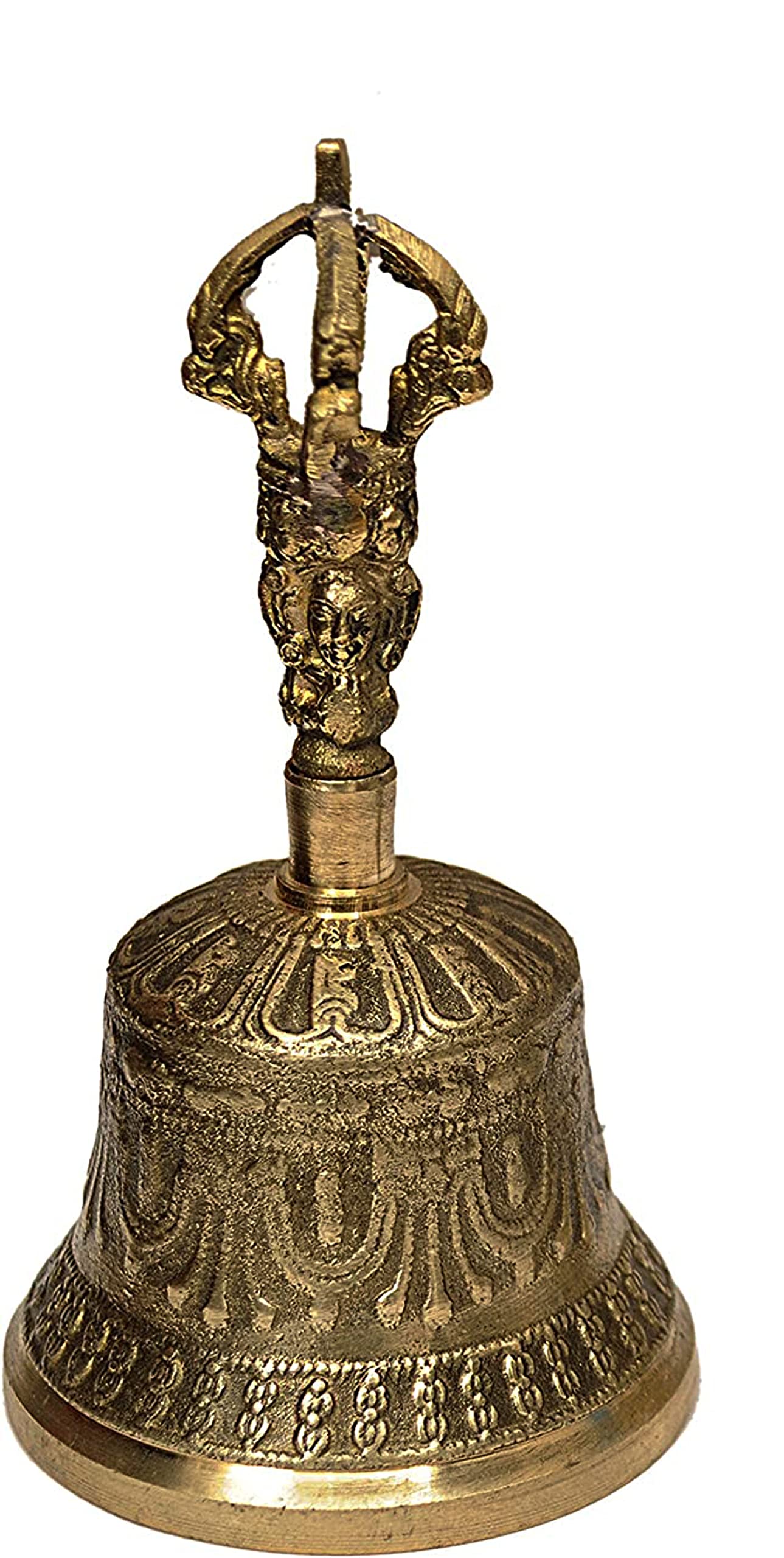 Tibetan Buddhist Meditation Bell and Dorje Set Made from traditional Tibetan formula of 7 metals (7-Inch)