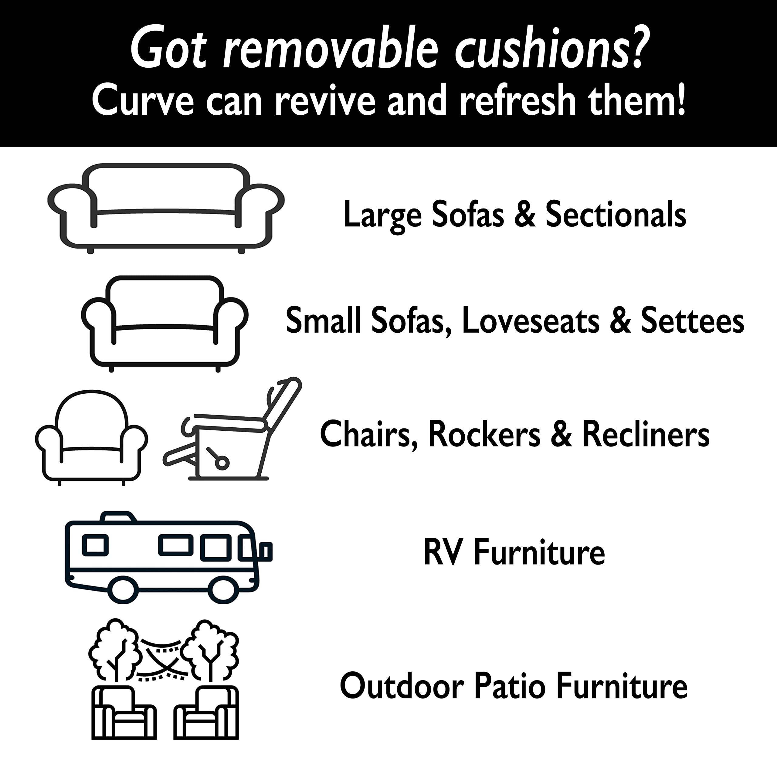 Stratiform Original Curve Cushion Sag Repair | Firm Density, 3-Pack | 20”x20” Each Pad | Cushion Support for Sofa Couch Loveseat Sectional Chair Recliner RV and Outdoor Seating | Made in USA