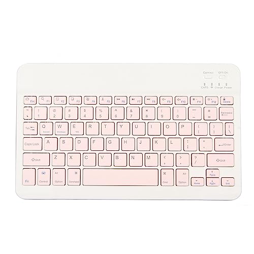 Portable Keyboard, 180mAh Battery PU Leather PC Pen Holder Magnetic Rotating Design Precise Cutouts Wireless Keyboard with Case for 2022 Tablet (Pink)
