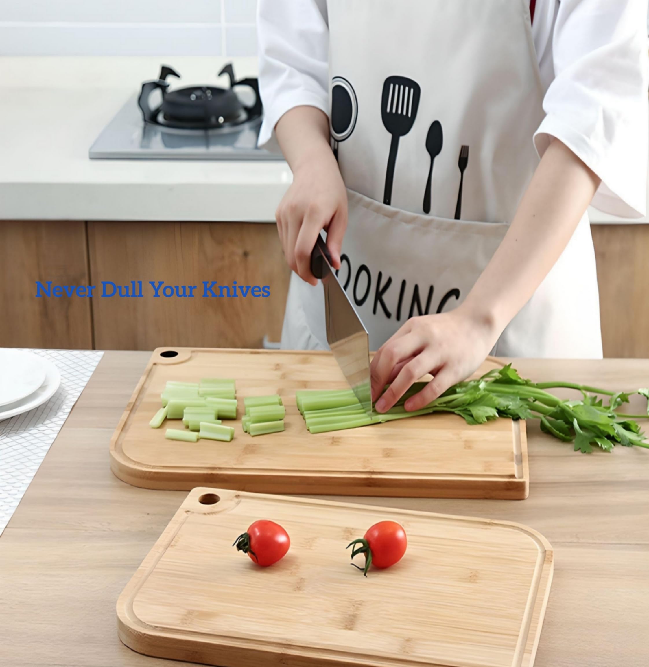 Reversible Bamboo Cutting Board with Deep Juice Groove,bamboo Cutting Boards for Kitchen,breakfast board.Cutting Boards for meat.15''x10.6'' large cutting board.outdoor board