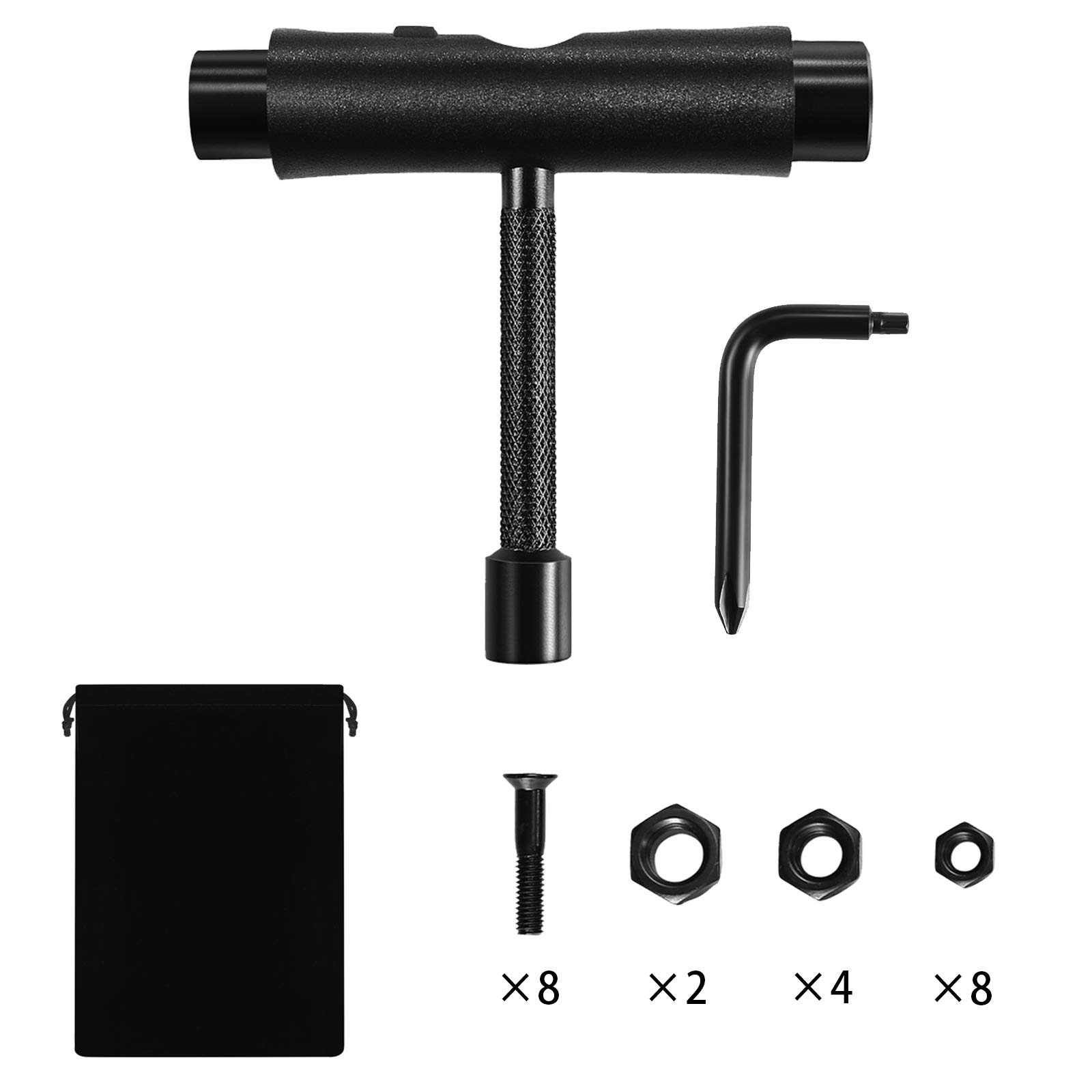 Skateboard Tool, T Skate Tool and Allen Key with Skateboard handware Accessories, Universal for Longboard Skateboard and More