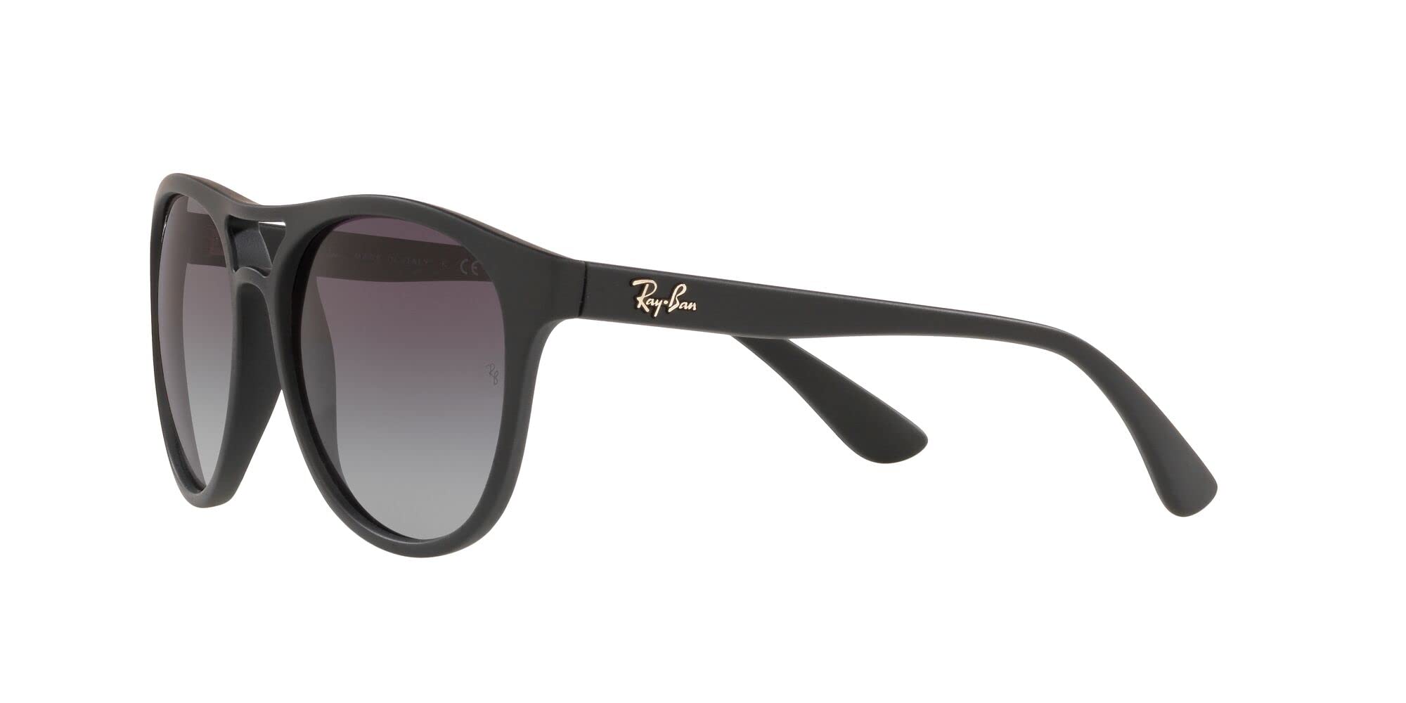 Ray-Ban Men's RB4170 Brad Round Sunglasses, Rubberized Black, 58 mm
